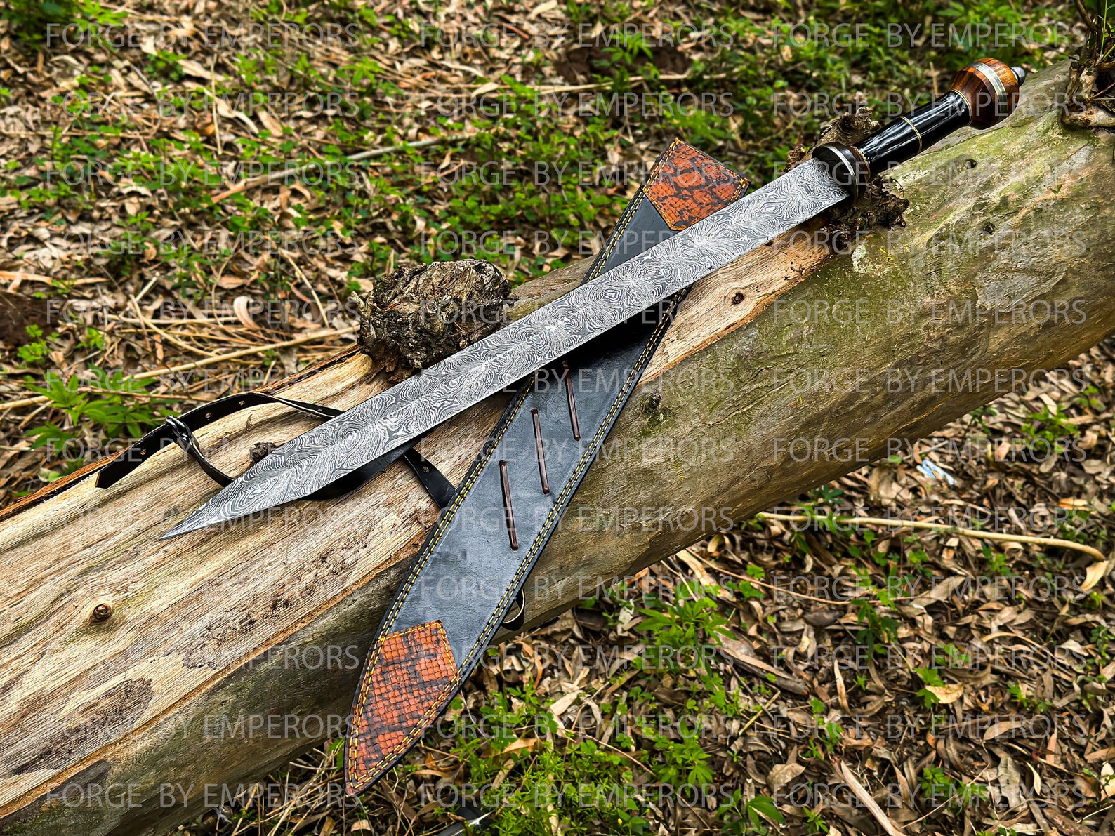 Real Medieval Viking Damascus Steel Handmade Sword With Scabbard ...