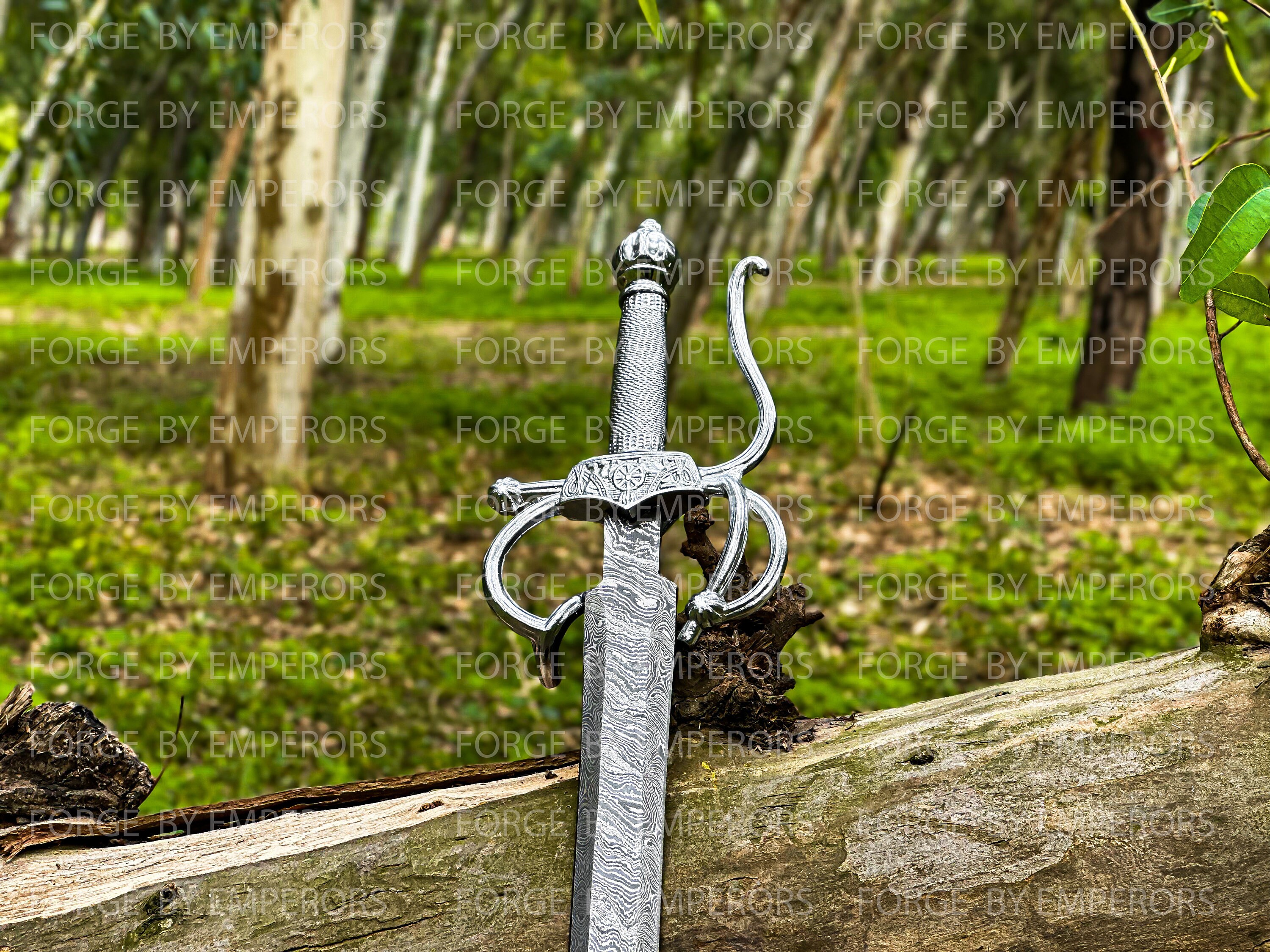 Custom Handmade Silver Tail Sword With Scabbard, Vikings Sword ...