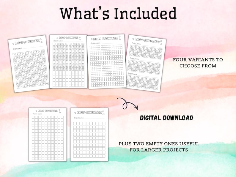 Crochet and Knitting Row Counter Planner Pages | Printable | Digital ...