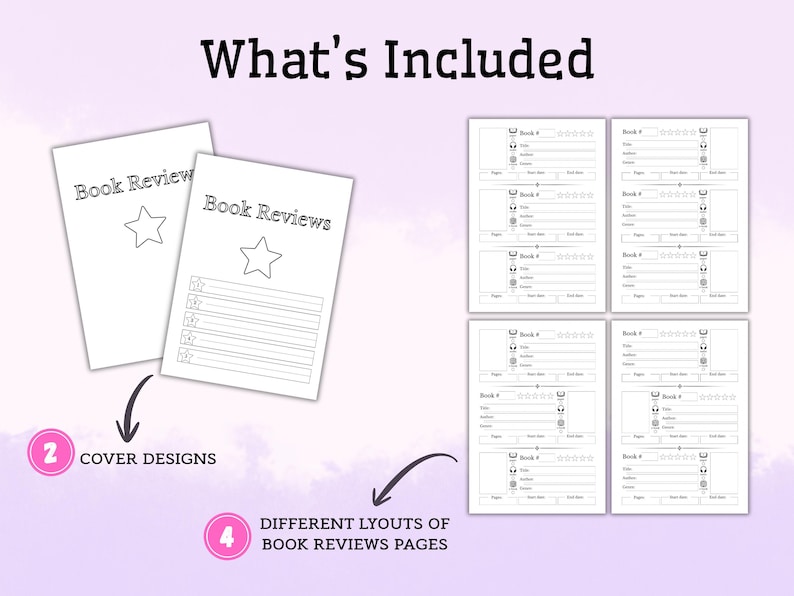 Printable Book Review Pages, Reading Journal Insert - Etsy