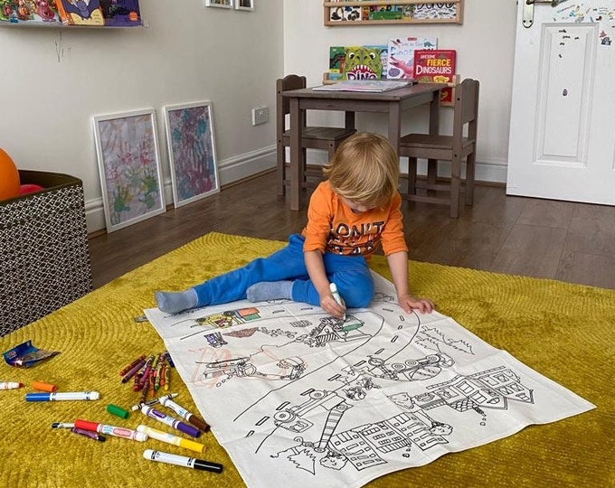 Sea Animals Extra Large Colouring Cloth Set for Kids, Children's ...