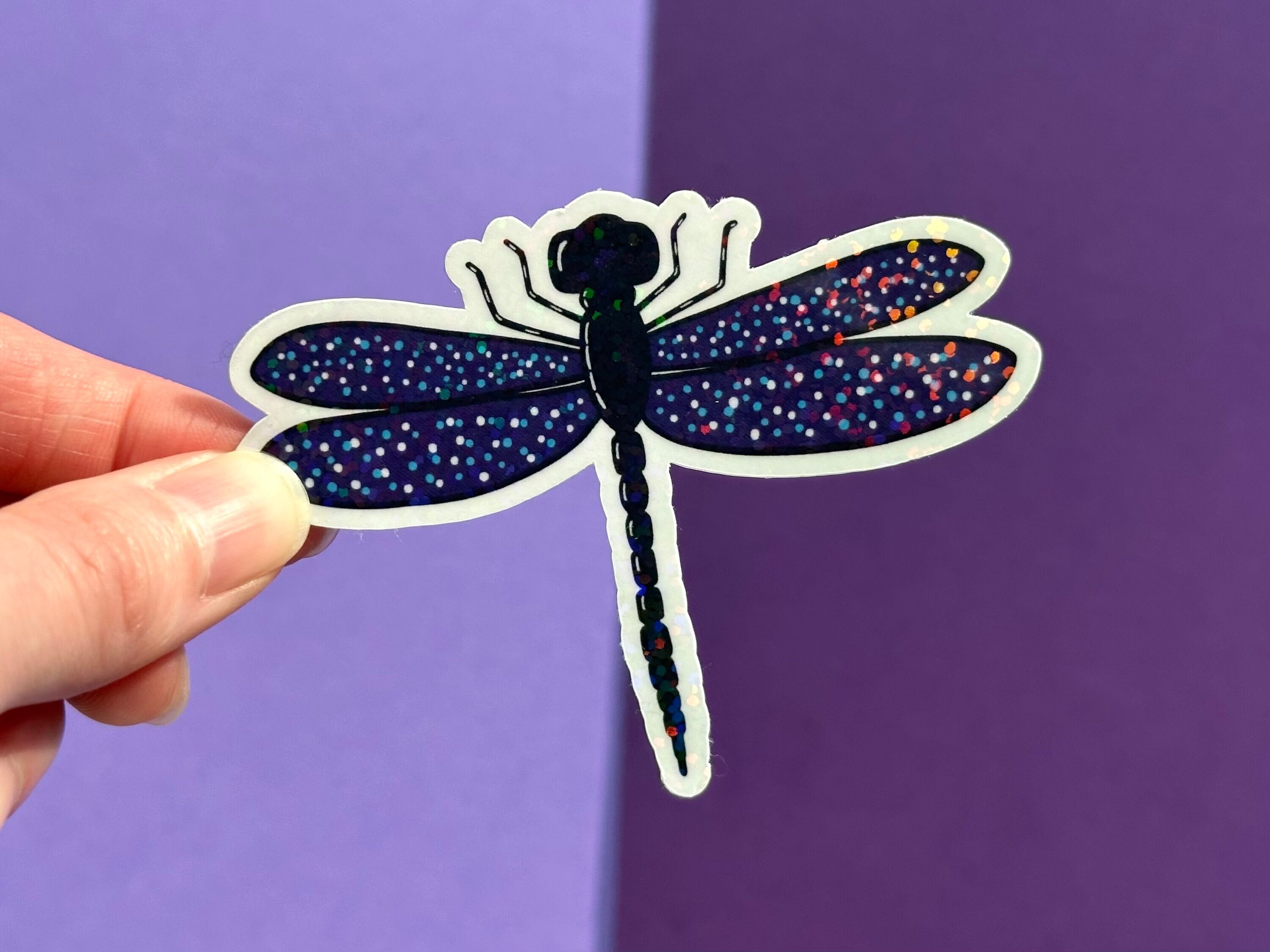Dragonfly Holographic Sticker, Sparkly Fantasy Bug, Moody Celestial ...