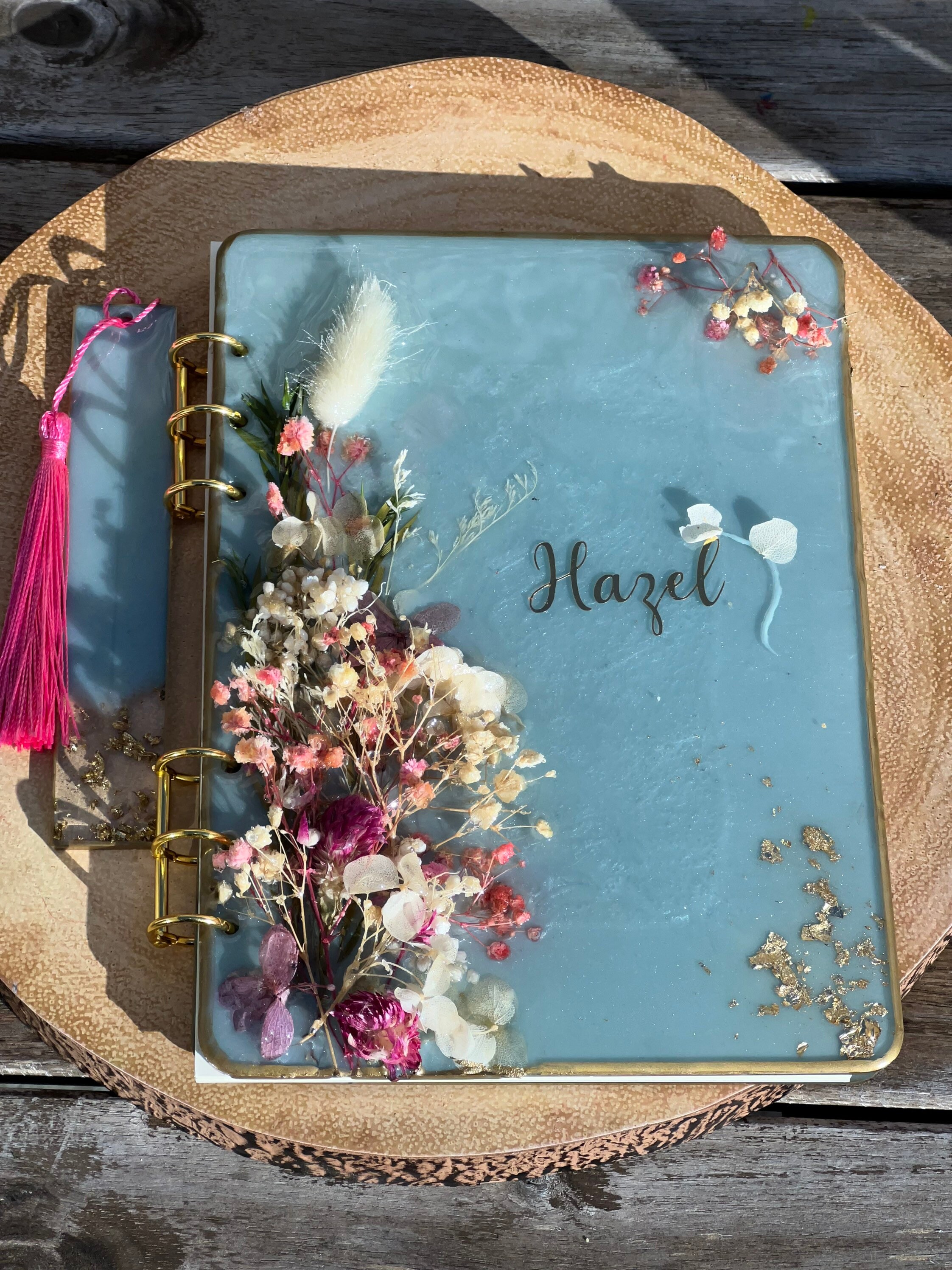 Korean Floral Design Journals/diaries 3D Flowers Resin Notebook - Etsy