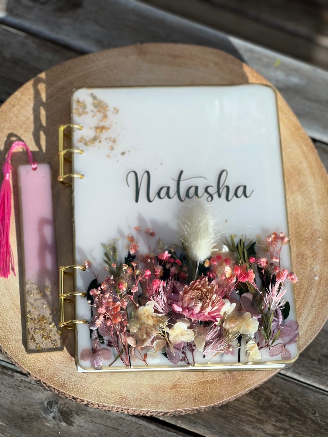 Korean Floral Design Journals/diaries 3D Flowers Resin Notebook - Etsy