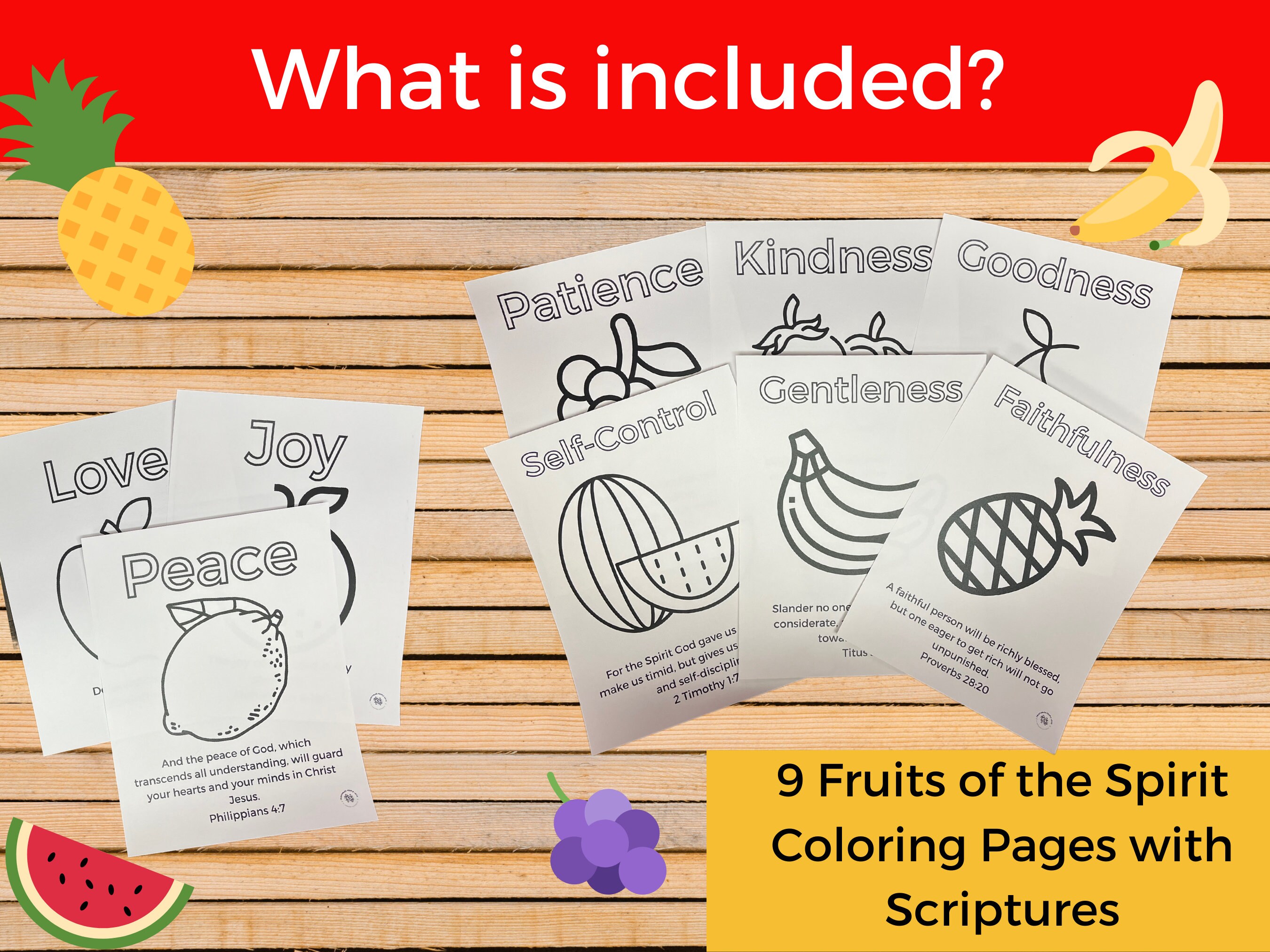 Fruits of the Spirit Printable Bible Bundle Bible Study for Kids ...
