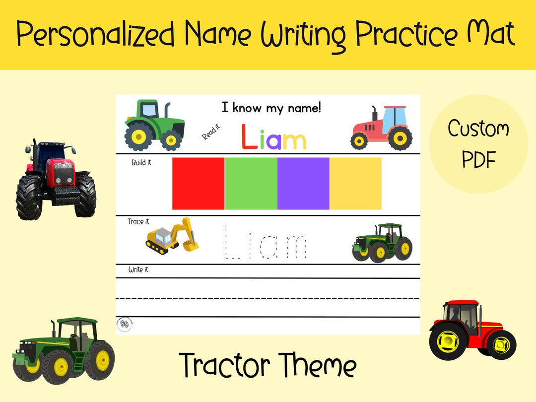 Personalized Name Writing Mat Custom Name Worksheet - Etsy