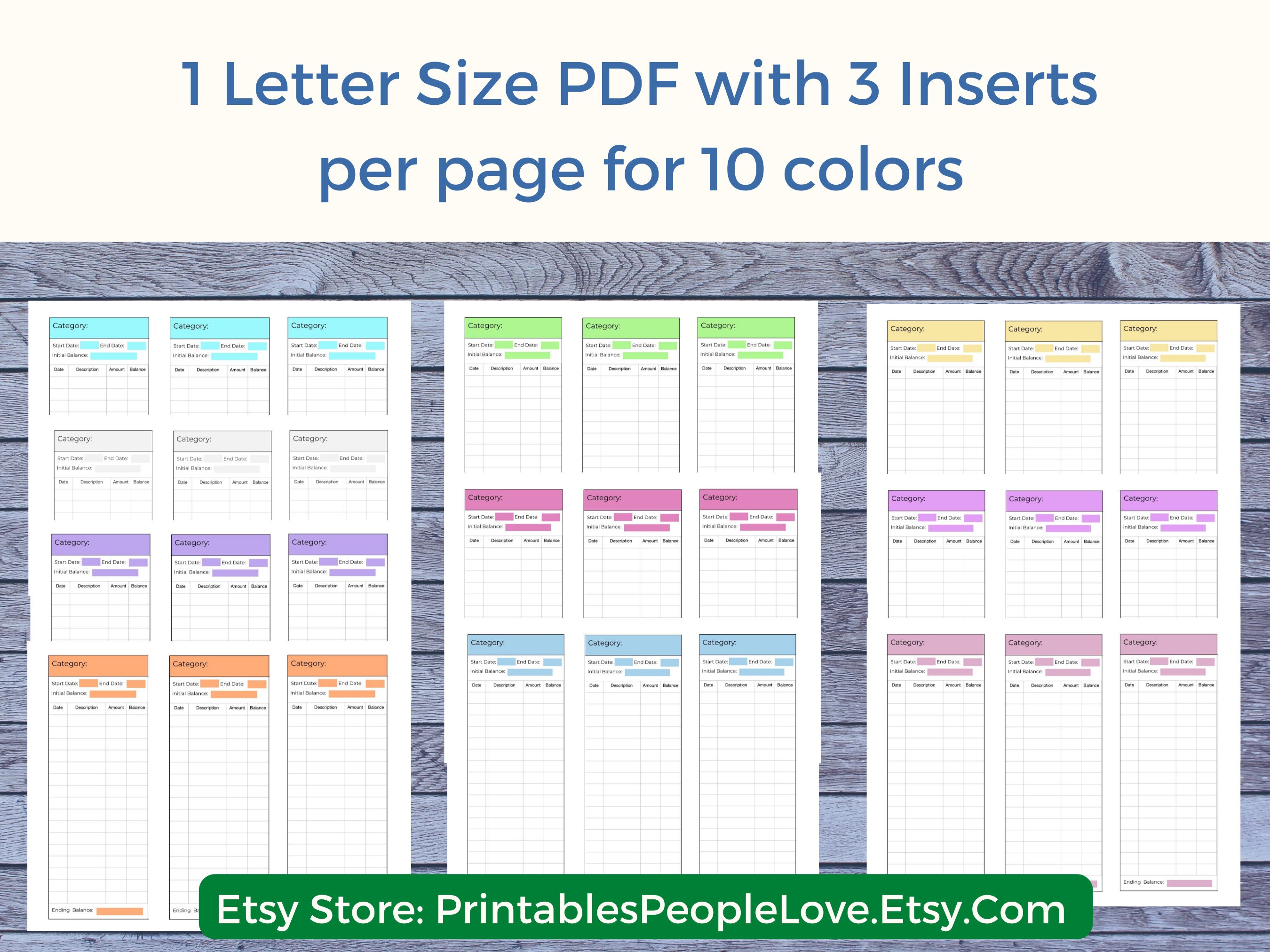 Cash Envelope System, Printable Cash Envelope Insert, Spending Tracker ...