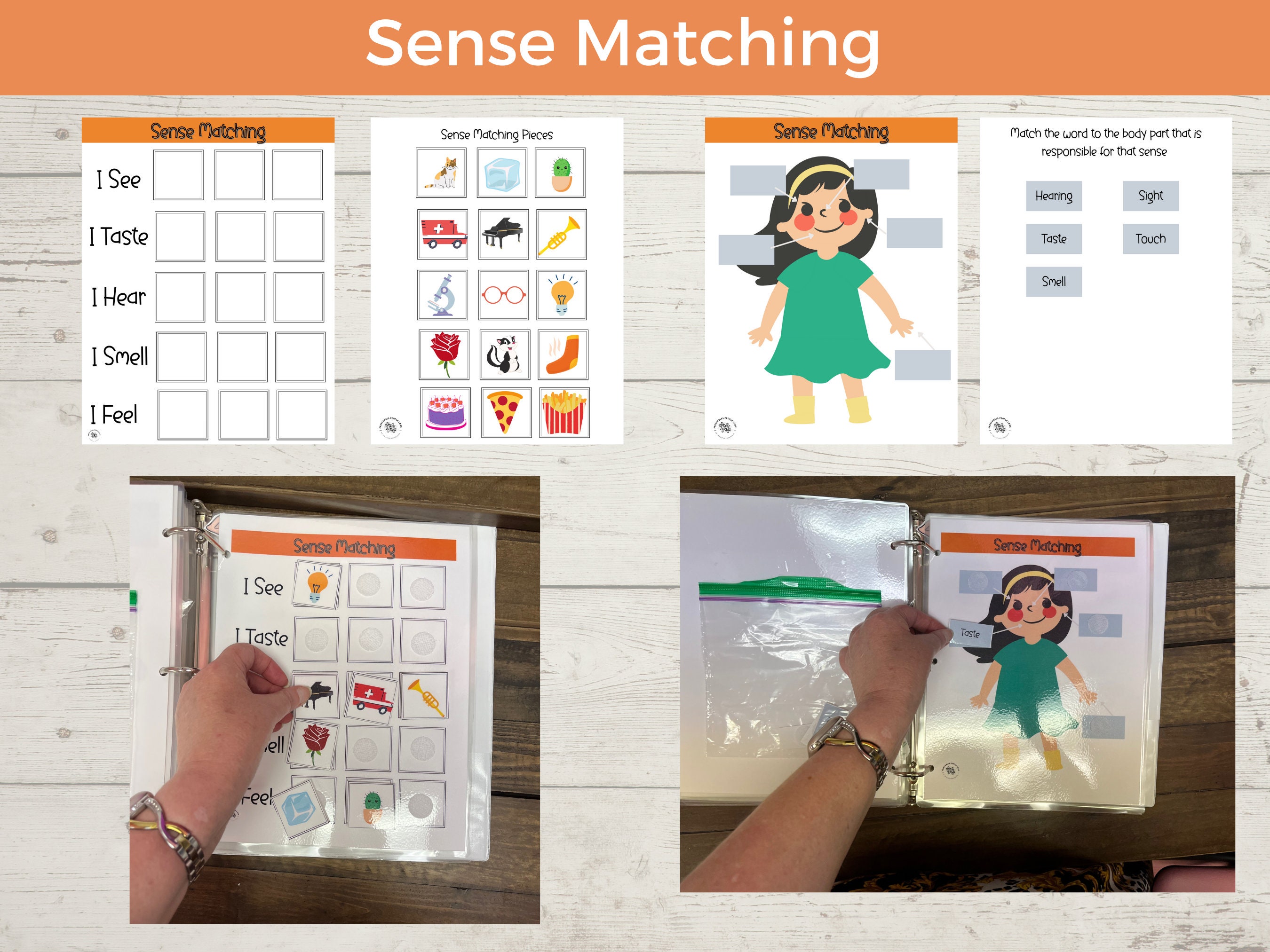 5 Senses Preschool Busy Book, Busy Binder, Five Senses Activities ...