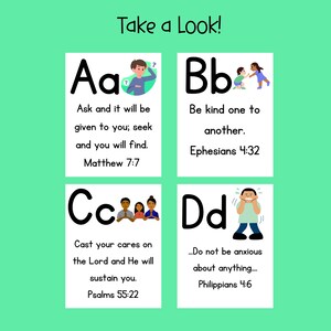 Alphabet Bible Verse Cards Version 2, Printable ABC Bible Flashcards ...