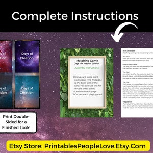 Bible Creation Matching Game, Bible Game, Youth Game, Days of Creation ...