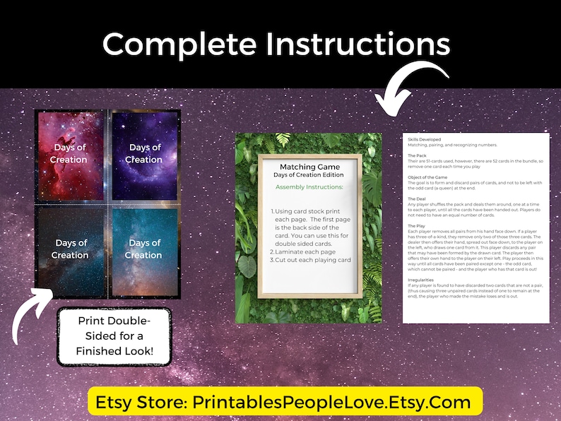 Bible Creation Matching Game, Bible Game, Youth Game, Days of Creation ...