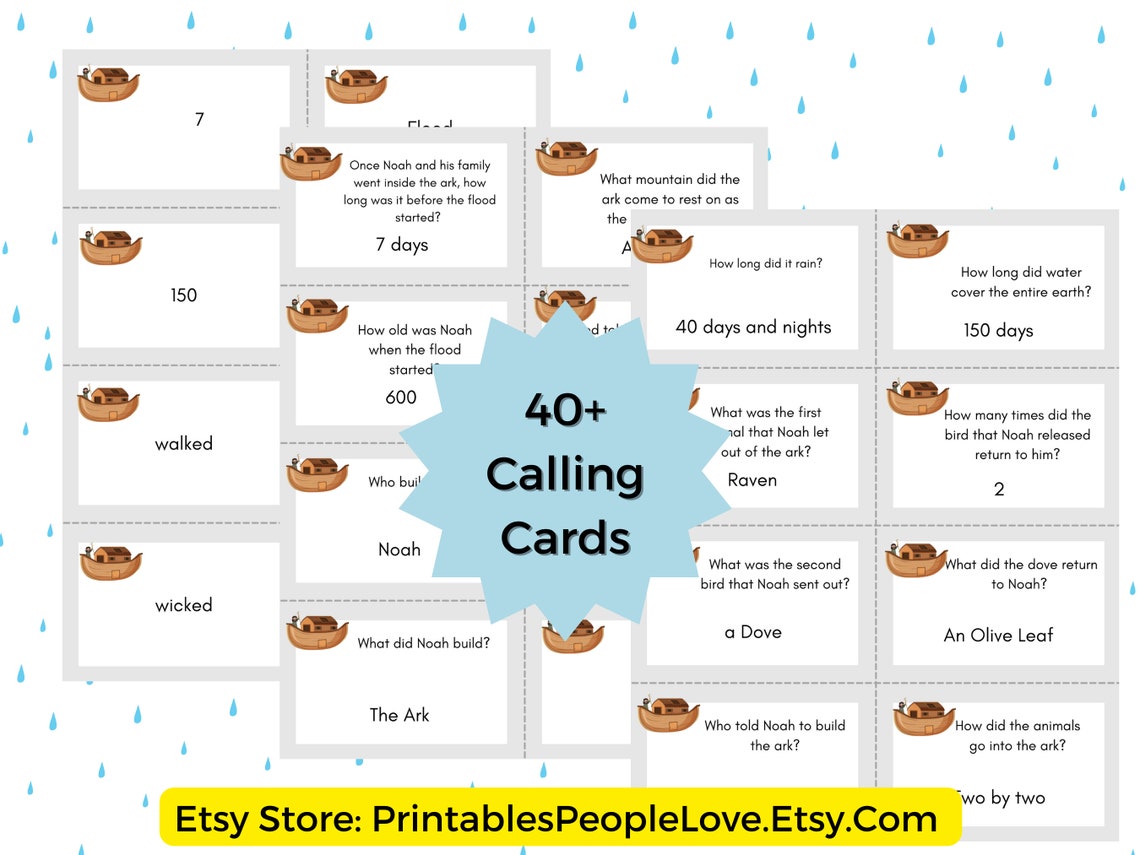 Noahs Ark Bingo, VBS Bingo, Bible Games, Printable Game, Bible Bingo ...
