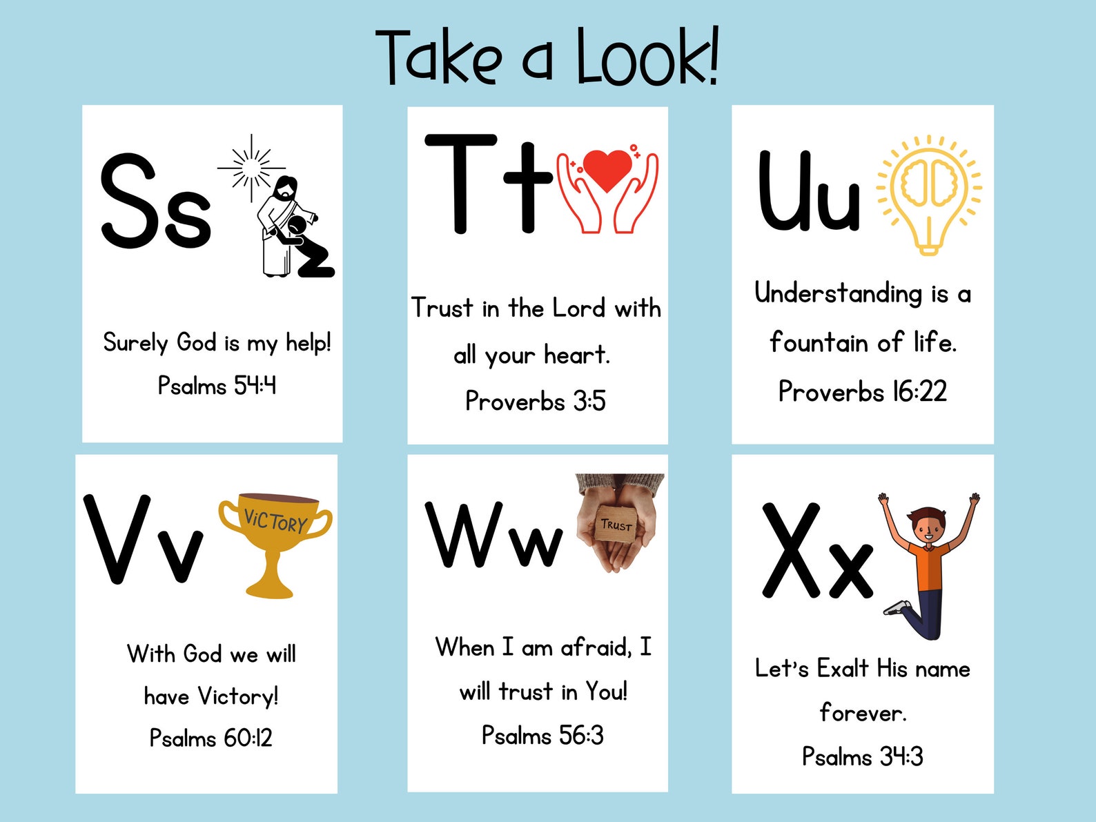 Alphabet Bible Verse Cards, Printable ABC Bible Flashcards, Preschool ...