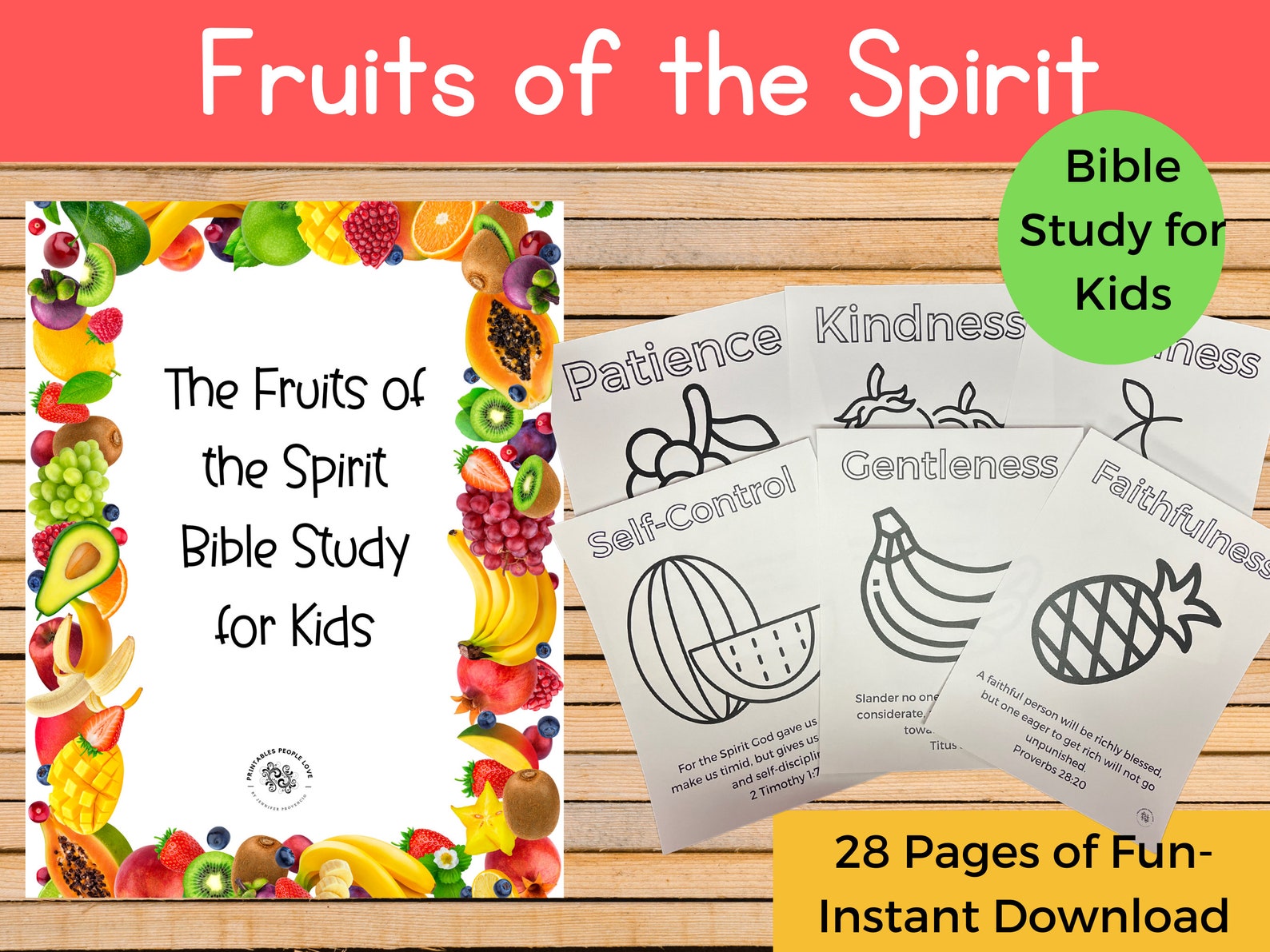 Fruits of the Spirit Printable Bible Bundle Bible Study for Kids ...