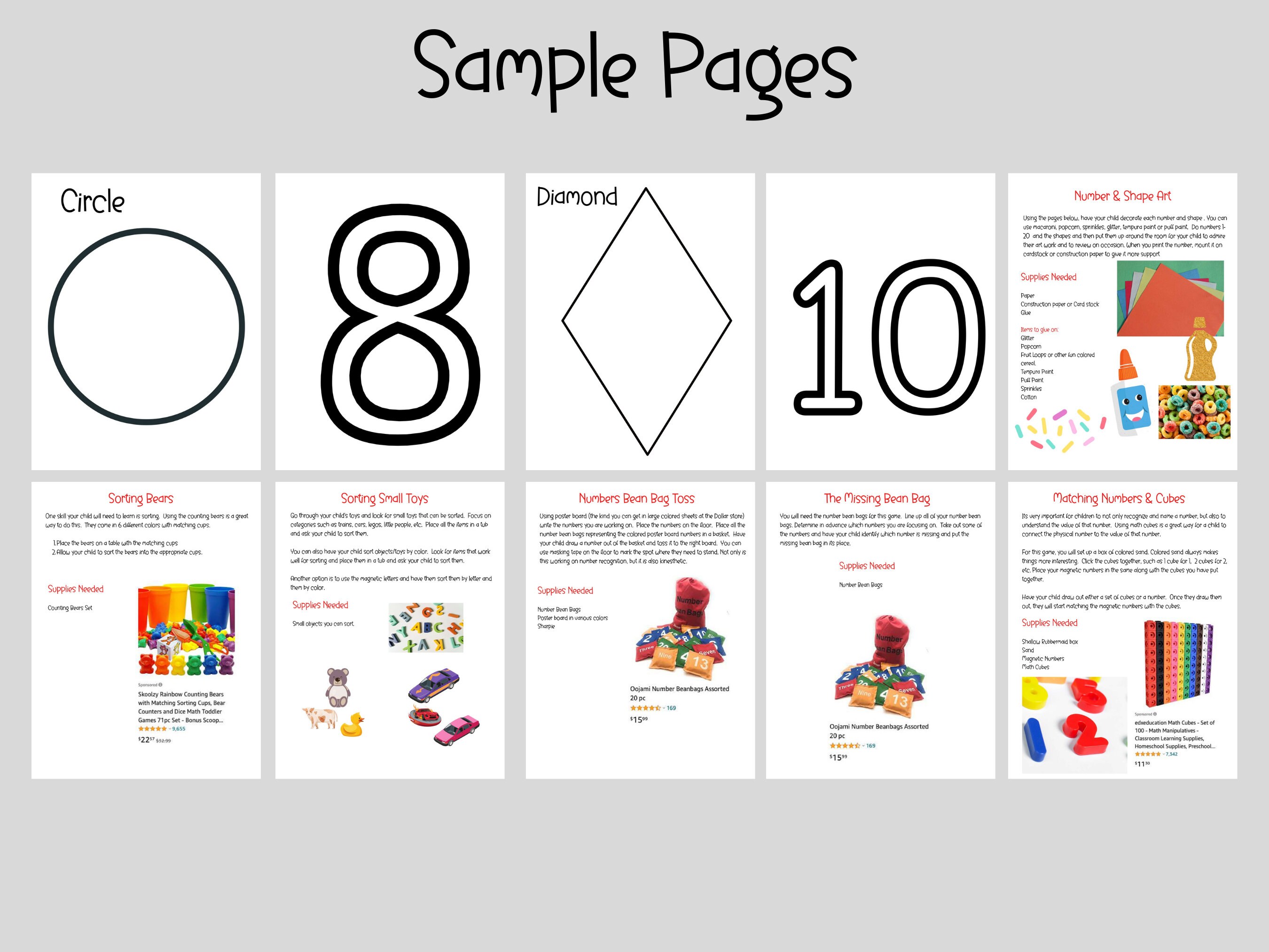 Preschool Math Activities, Hands on Activities for Preschooler ...