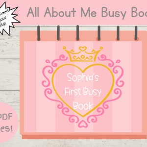 Princess All About Me Personalized Toddler Busy Book, Printable ...