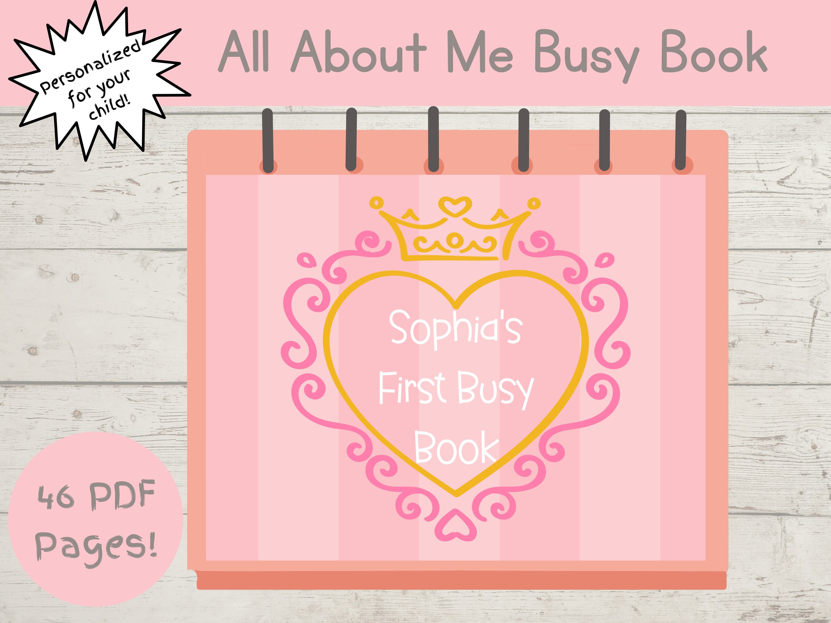 Princess All About Me Personalized Toddler Busy Book, Printable ...