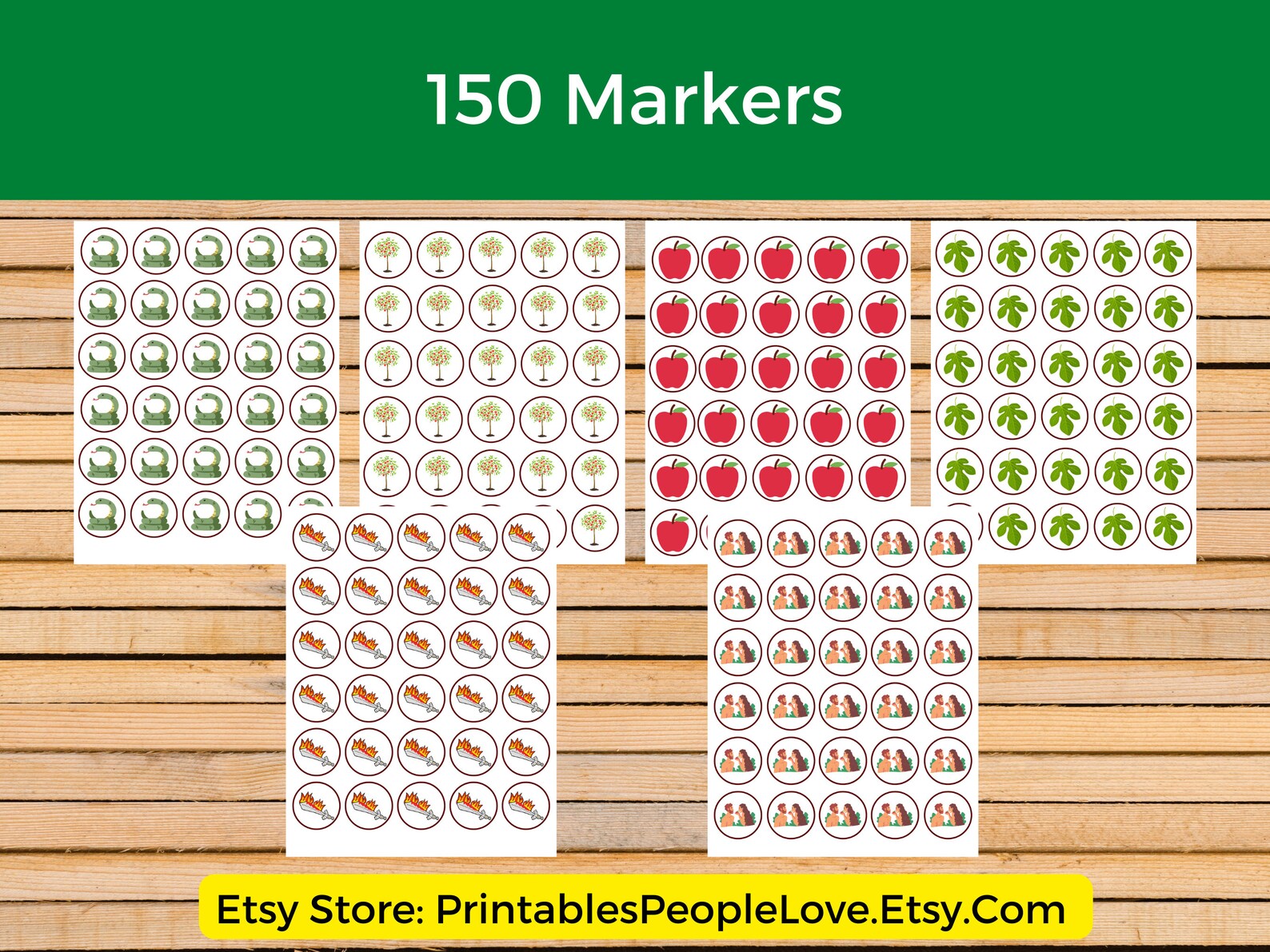 Adam & Eve Bingo, Bible Bingo, VBS Bingo, Sunday School Bingo, Bingo ...