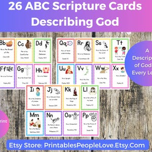 Names of God Bundleabc Flashcardsalphabet Tracing Pages Scripture Cards ...