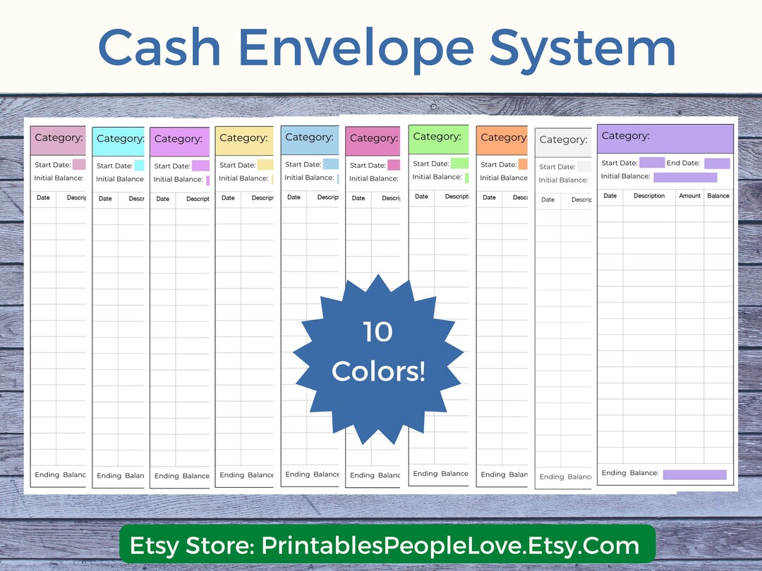 Cash Envelope System, Printable Cash Envelope Insert, Spending Tracker ...