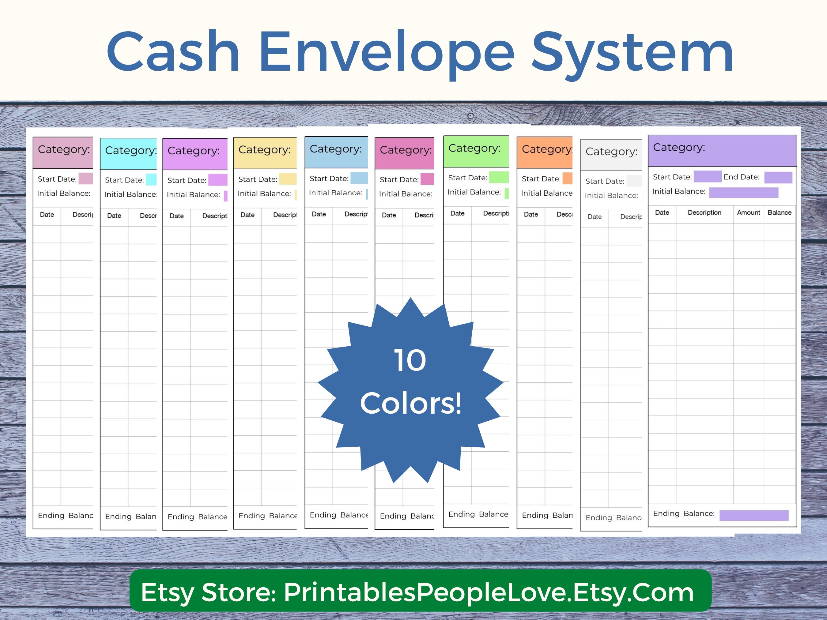 Cash Envelope System, Printable Cash Envelope Insert, Spending Tracker ...