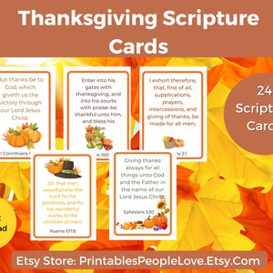 Thanksgiving Scripture Card Set, Thanksgiving Verses, Thanksgiving ...