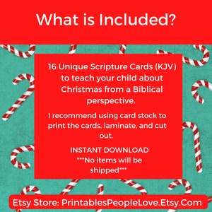 Printable Christmas Scripture Cards for Kids-bible Verses-jesus Birth ...