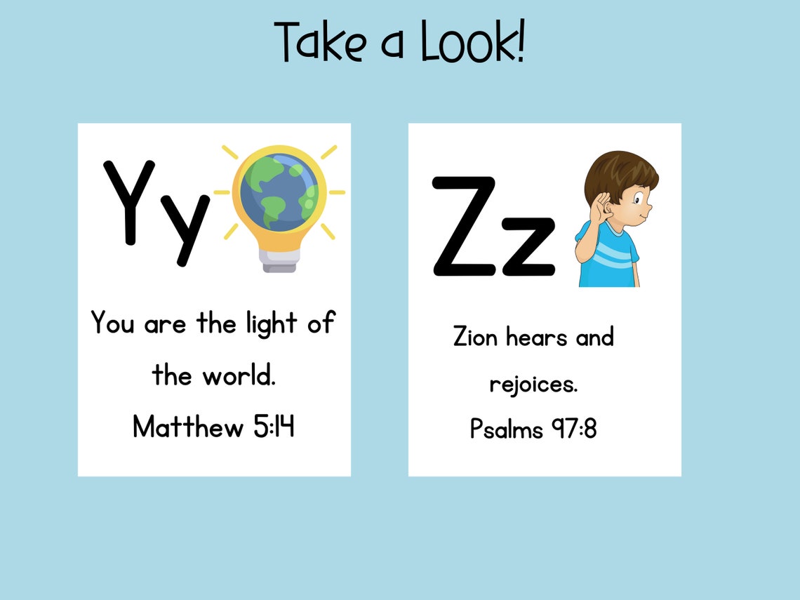 Alphabet Bible Verse Cards Printable ABC Bible Flashcards - Etsy