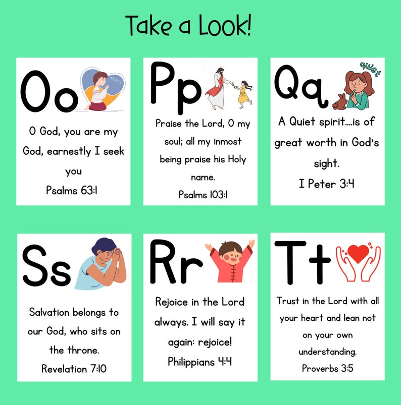 Alphabet Bible Verse Cards Version 2, Printable ABC Bible Flashcards ...