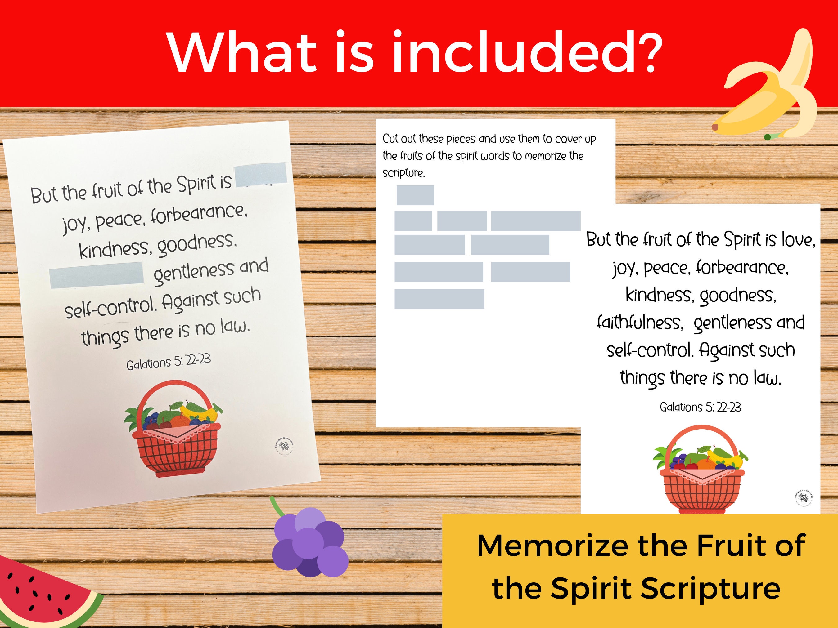 Fruits of the Spirit Printable Bible Bundle Bible Study for Kids ...
