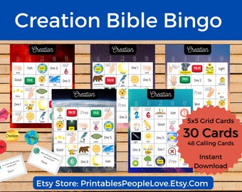 Adam & Eve Bingo, Bible Bingo, VBS Bingo, Sunday School Bingo, Bingo ...
