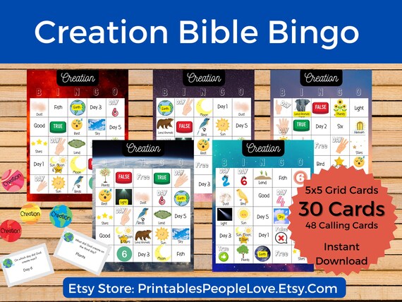 Creation Bingo Bible Bingo VBS Bingo Sunday School Bingo - Etsy