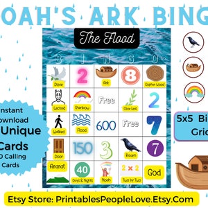 Noahs Ark Bingo, VBS Bingo, Bible Games, Printable Game, Bible Bingo ...
