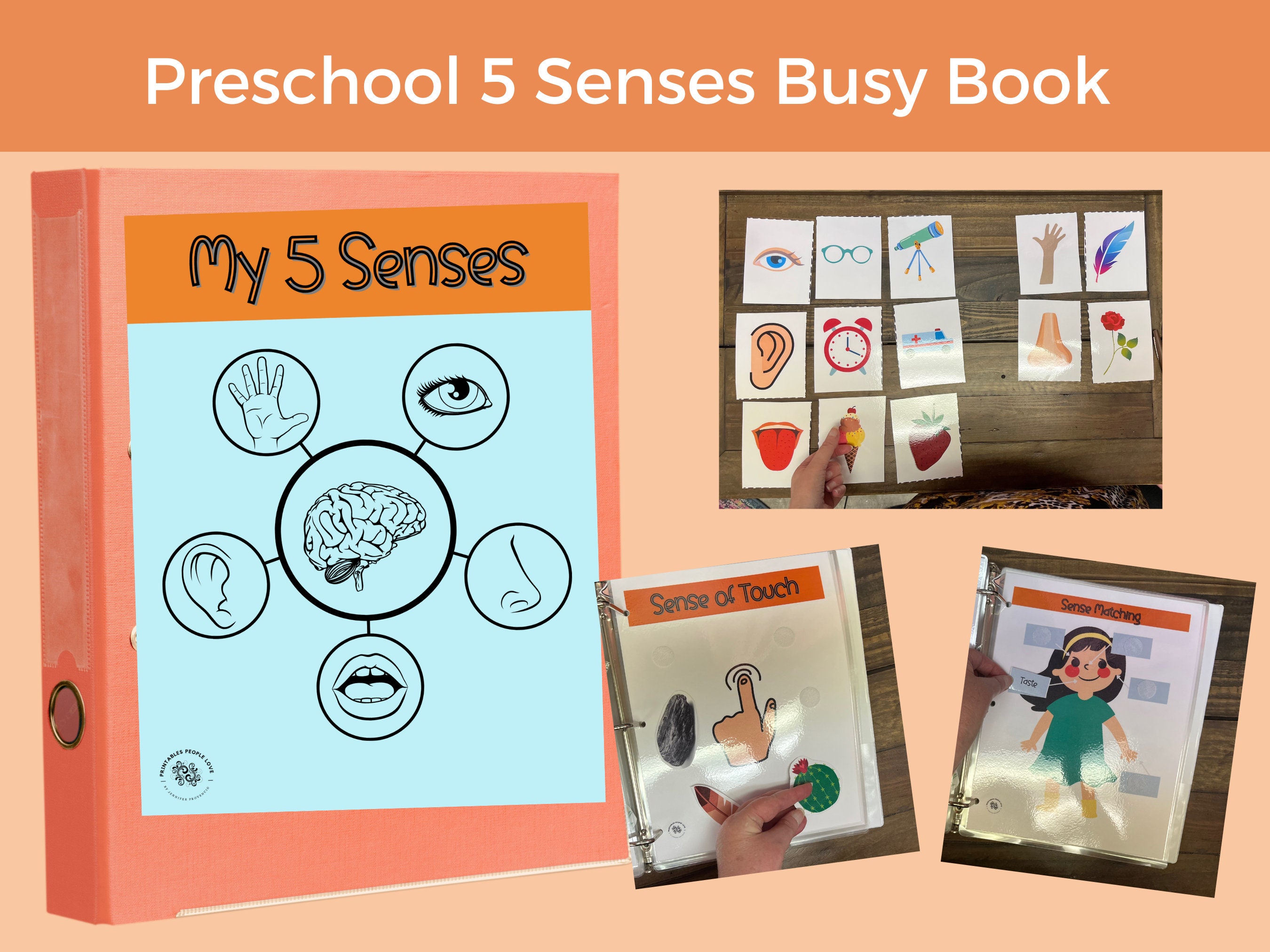 5 Senses Preschool Busy Book, Busy Binder, Five Senses Activities ...