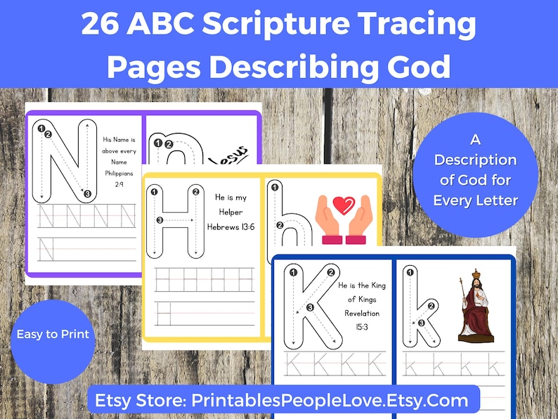 Names of God Alphabet Tracing Sheets - Etsy