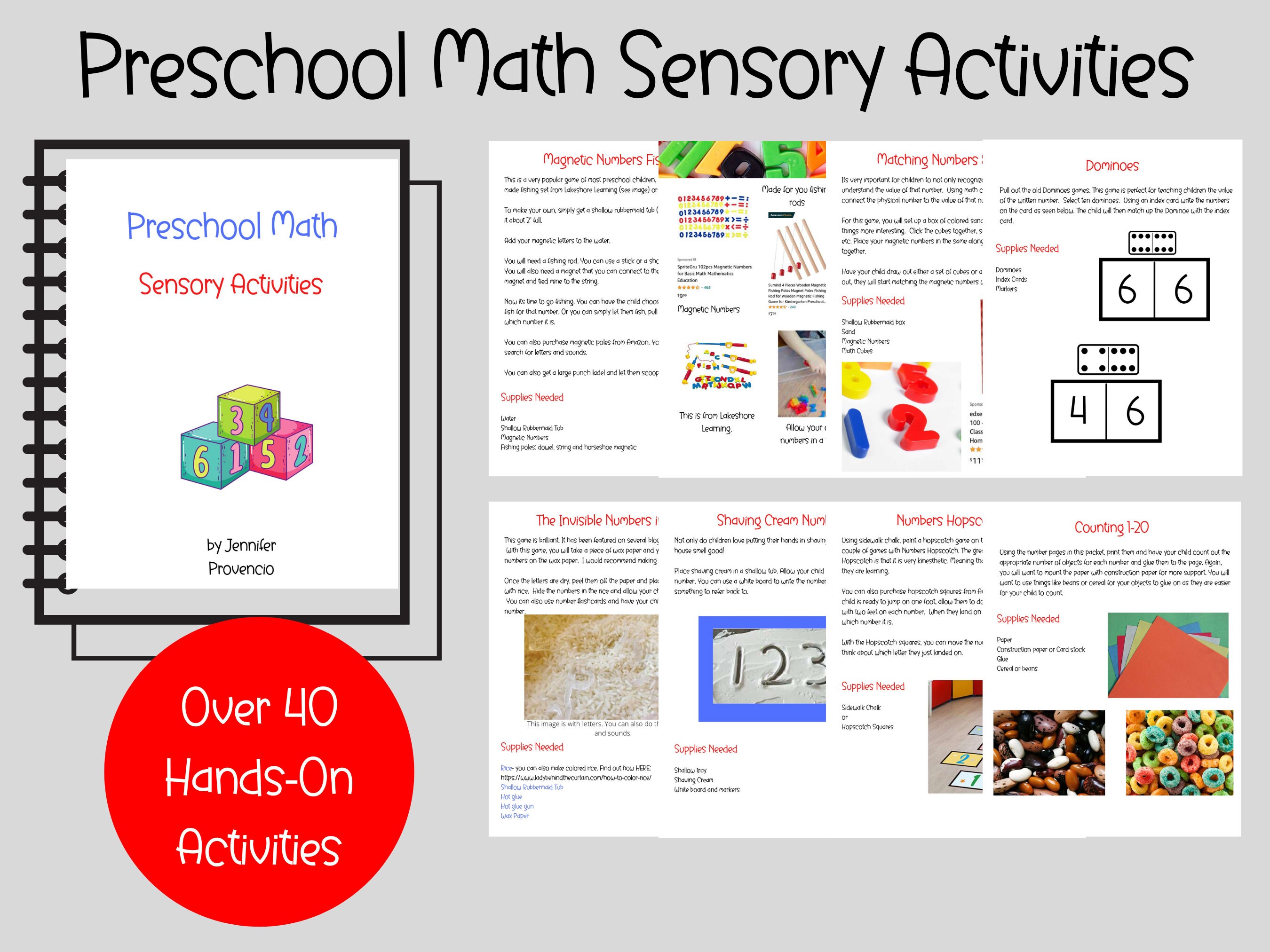 Preschool Math Activities, Hands on Activities for Preschooler ...