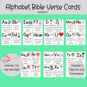 Alphabet Bible Verse Cards Version 2, Printable ABC Bible Flashcards ...