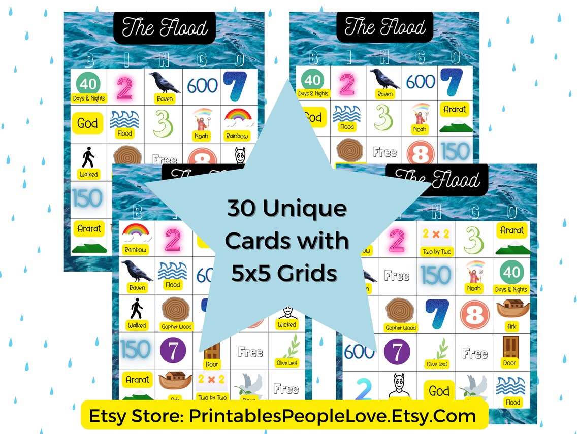 Noahs Ark Bingo, VBS Bingo, Bible Games, Printable Game, Bible Bingo ...