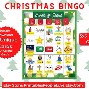 Christmas Bible Bingo-printable Christmas Game-senior Activity ...