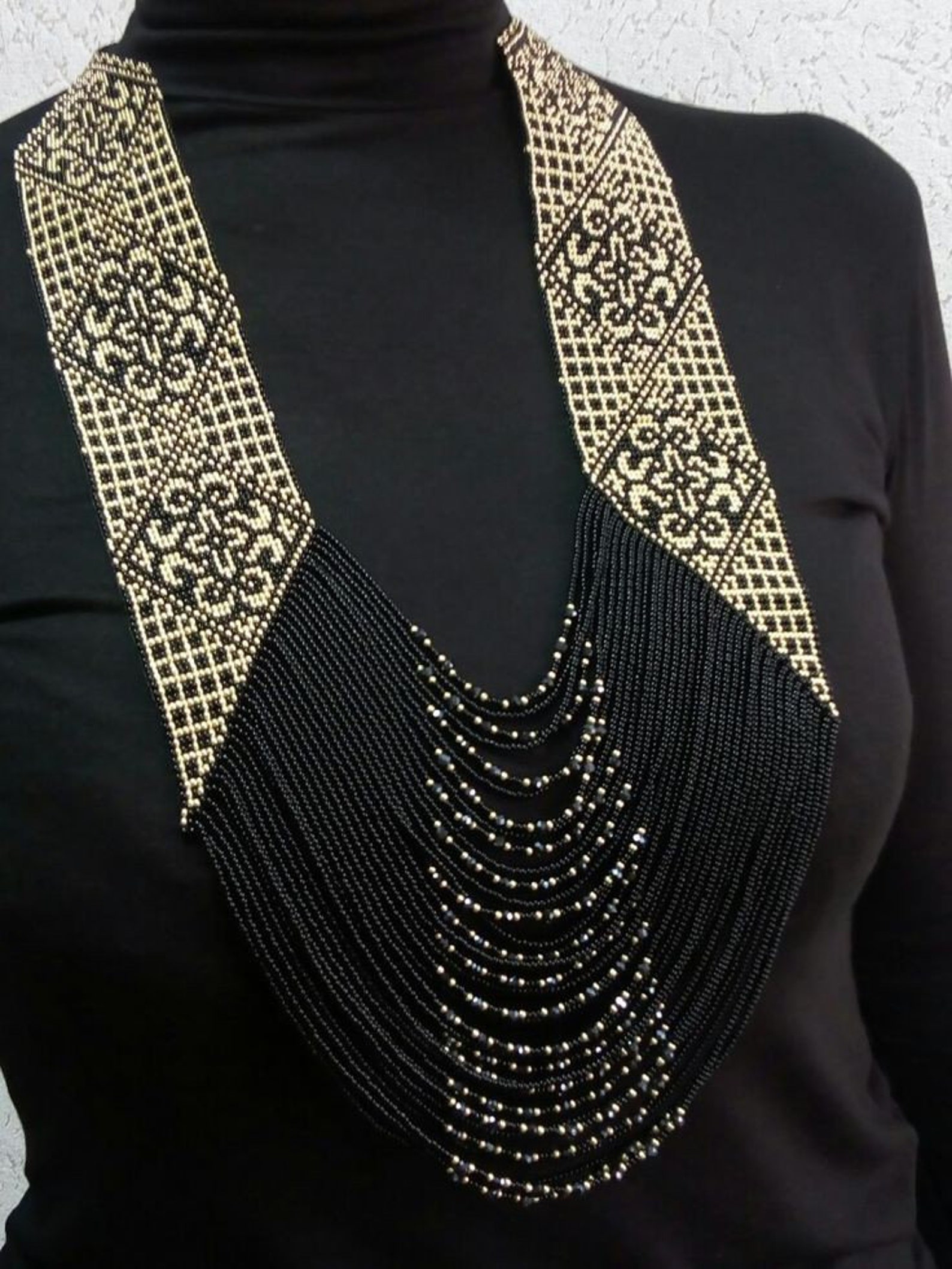 Flower Beaded Necklaceukrainian Gerdan Necklace - Etsy