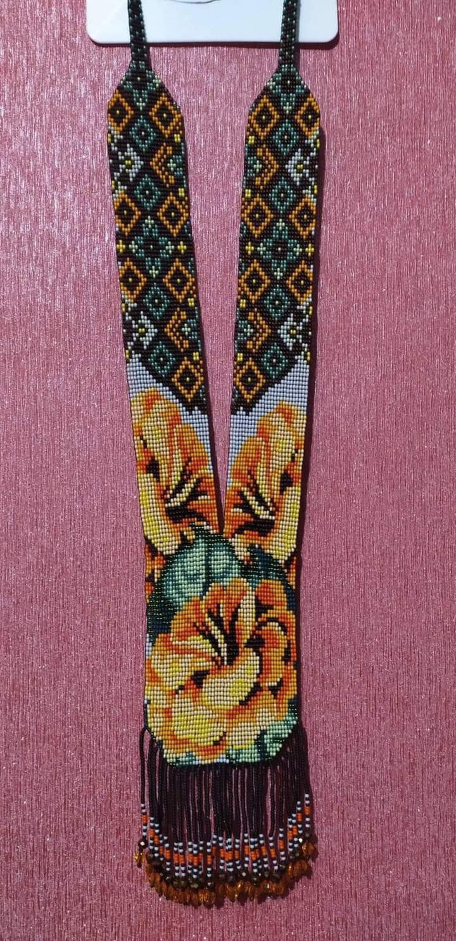 Flower Beaded Necklaceukrainian Gerdan Necklace - Etsy