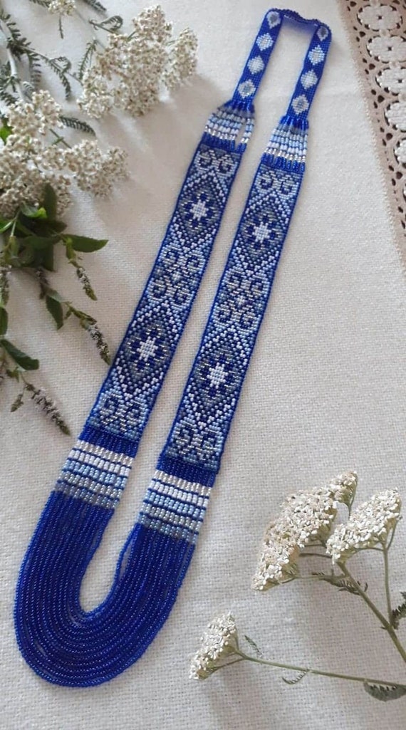 Flower Beaded Necklaceukrainian Gerdan Necklace - Etsy