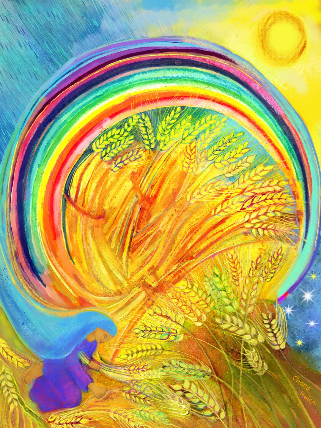 Ruth Gleaning, 2023/jewish Ruth Art/shavuot Painting - Etsy