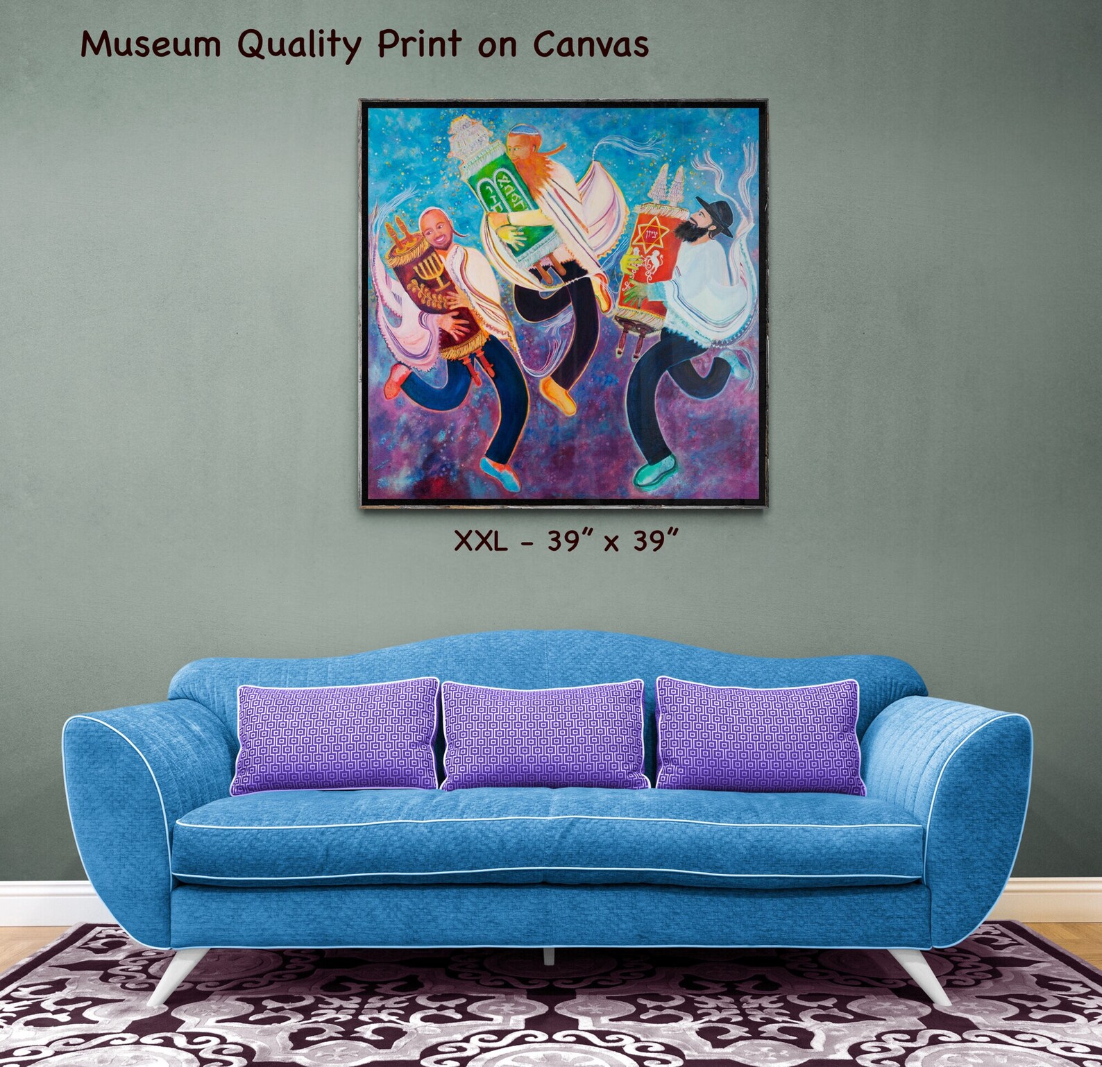 Torah Dancing Art/hasidic Joy Painting/judaic Art Print/judaica Hasidic ...