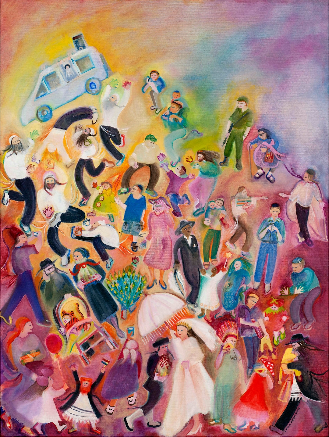 Purim in Jerusalem Art Print: Jewish Festival Painting - Etsy