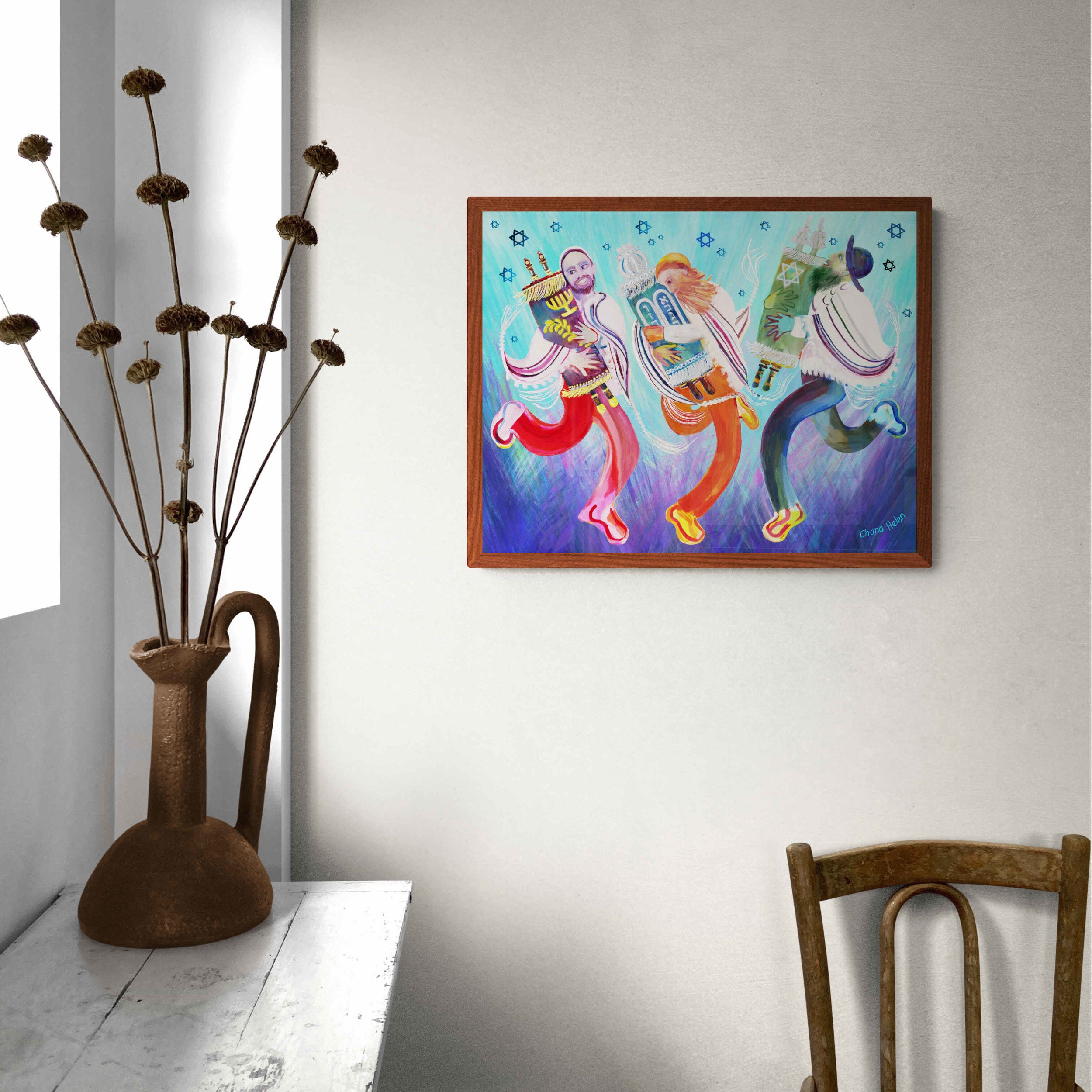 Torah Joy, 2023/dancing Torah Art/simchat Torah Print/love Torah Print ...