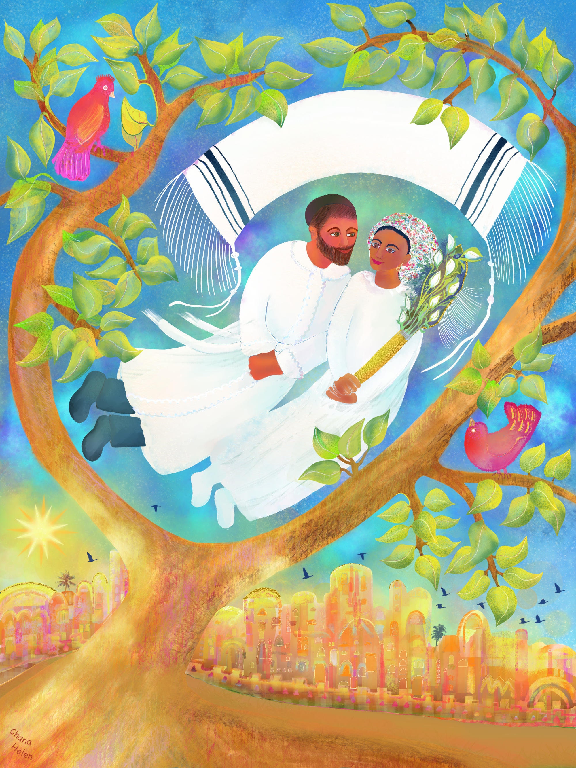 Jerusalem Wedding/jewish Wedding Art/jewish Couple Gift/jewish Wedding ...