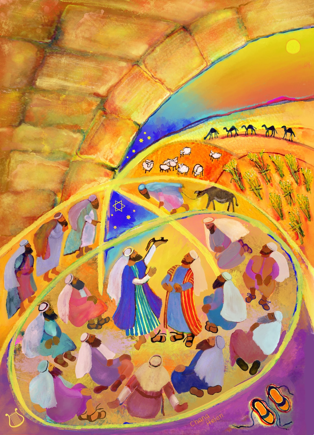 Boaz Marries Ruth Print/ruth, Naomi and Boaz Art/shavuot Ruth Print ...