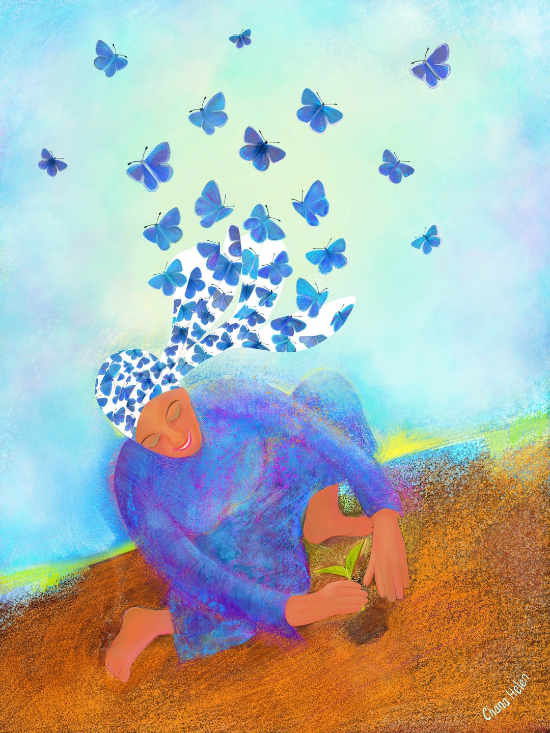 Tu Bishvat Print Jewish Ecology Planting Art Judaic Art Print Judaica ...