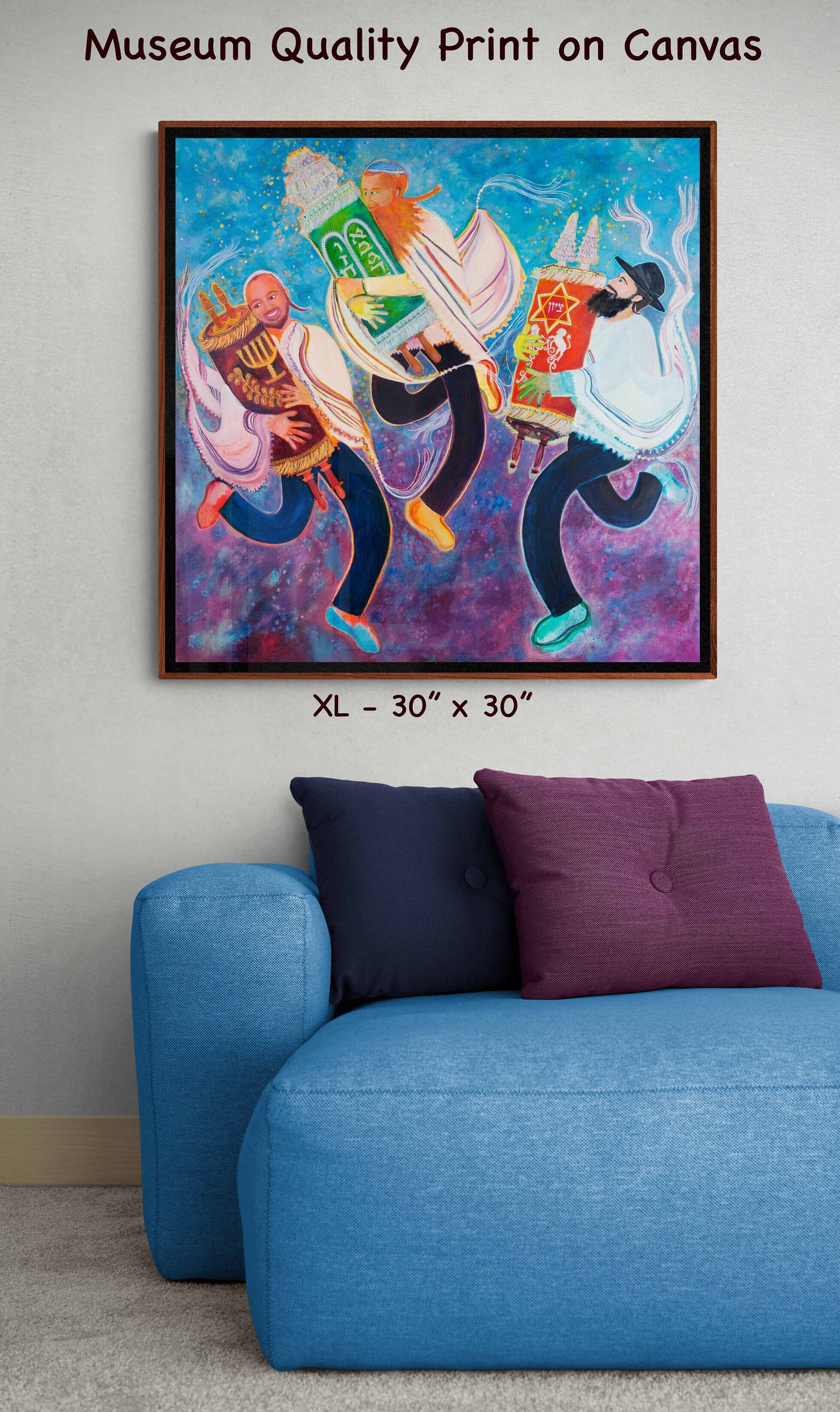 Torah Dancing Art/hasidic Joy Painting/judaic Art Print/judaica Hasidic ...